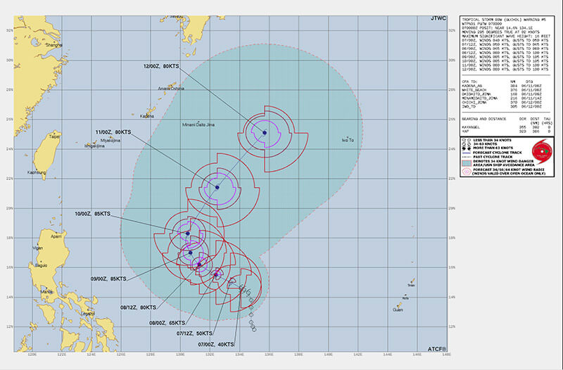 台風3号2023米軍とwindy気象庁の進路予想！日本への接近と影響についても