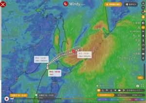台風7号2023米軍と気象庁windyの進路予想！関東へ最接近/上陸するのはいつ？